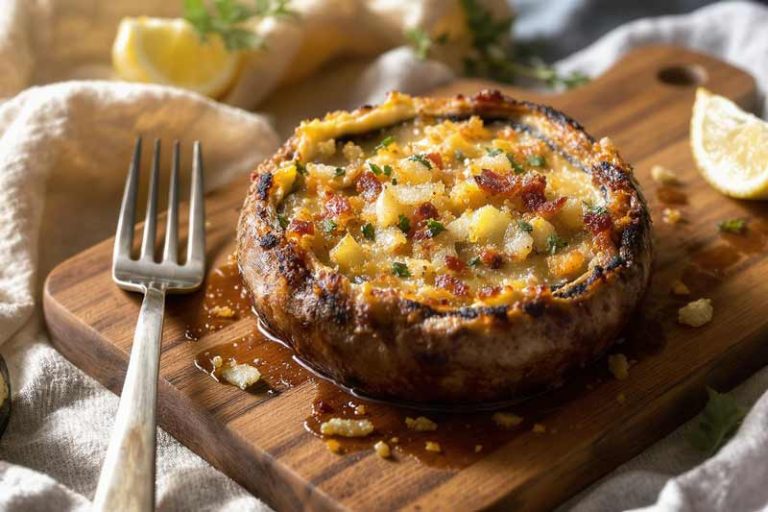 Portobello bakken, grote champignons.